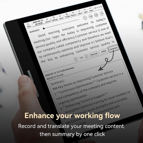 Kleur Ebook Reader 7 Inch E-Ink Tablet voor Notities, Lezen en Schrijven | bol