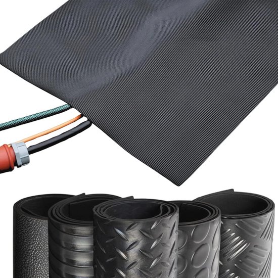 Kabelbeschermingsmat Rubber 3 mm - Outdoor Kabelmat met Fijne Groeven ...