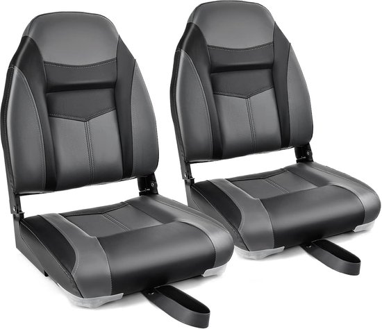 Set van 2 Inklapbare Bootstoelen met Hoge Rugleuning en Comfortabel ...