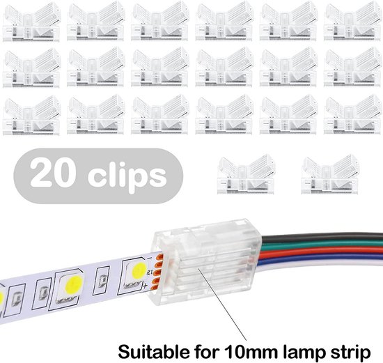 20x Soldeervrije 5-Polige LED Strip Connectoren 10mm RGBW ...