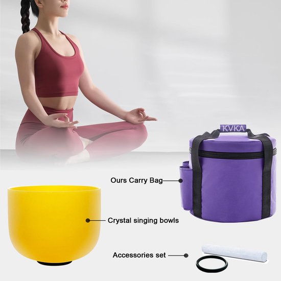 Kristallen Klankschaal 20 cm E-noot 432 Hz voor Chakra Yoga, Meditatie ...