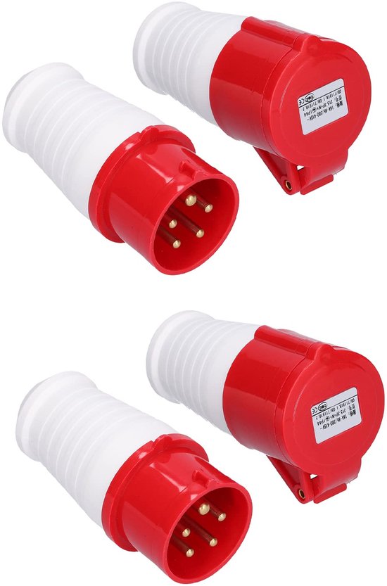 Industrial Socket, 2pcs Industrial Socket Connector 5 Pin IP44 3 Phase ...