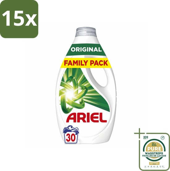 15 x Ariel - Vloeibaar Wasmiddel - Original - 30 Wasbeurten - 1350 ml ...