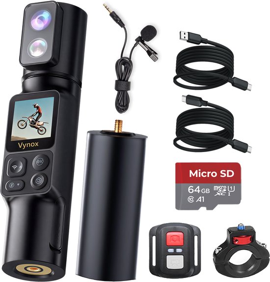 Vynox Pocket Camera 6K - 350° graden draaibare lens / 50MP / 60FPS ...