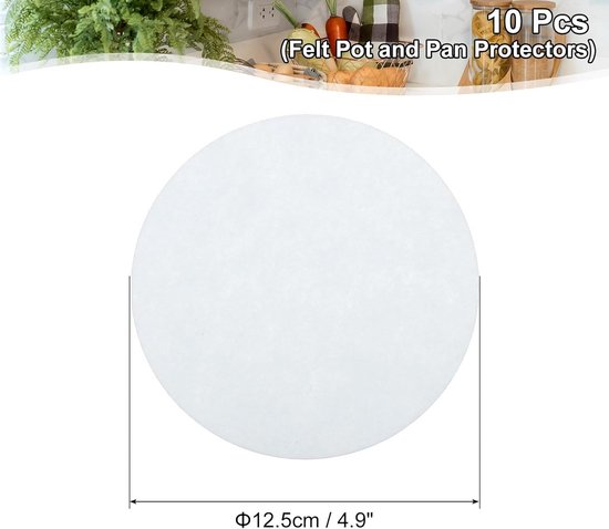 Set van 10 witte panbeschermpads 12.5cm - vilt onderzetters voor pannen ...