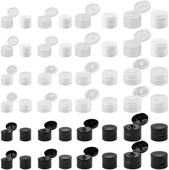 48pcs 4 Sizes Smooth Bottle Empty Caps Kit Reusable Leakproof Flip Top ...
