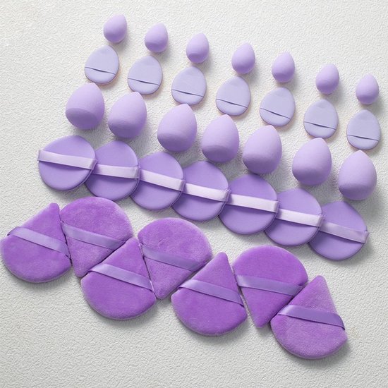 PULUZ 35-Delig Paarse Make-Up Sponzen Set - Professionele Beauty ...