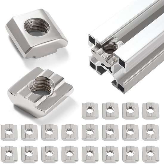 20 Pièces Écrous T-Slot M8 pour Profilés Aluminium - Écrous Coulissants ...