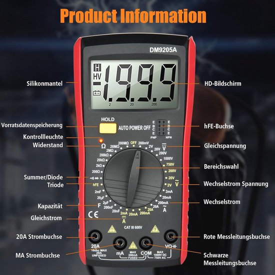 Digitale Multimeter met 2000 Counts - True RMS, Auto-Ranging voor ...