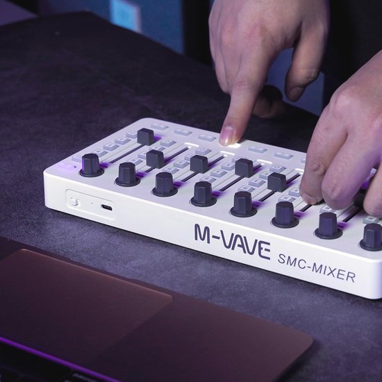 Draadloze Bluetooth MIDI-controller en mixer met 8 encoders en batterij ...