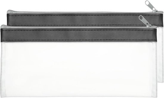 Velto95 - Geldzakken met rits, 2 stuks transparante PVC enveloppen voor ...