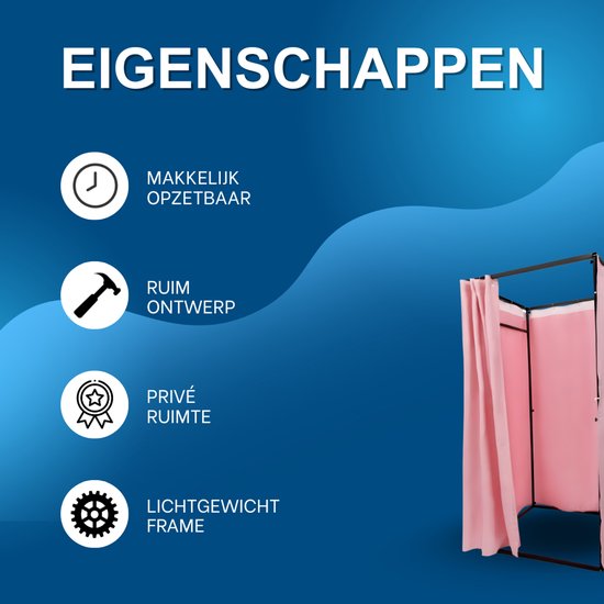 Paskamer met gordijn - Pashok - Opvouwbaar - Kleedkamer - Voor ...
