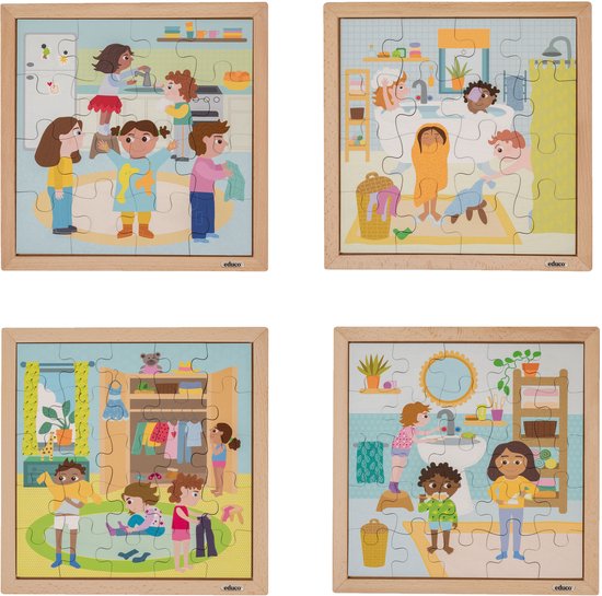 Hygiëne puzzels - set van 4 - Educo - Educatief speelgoed | bol
