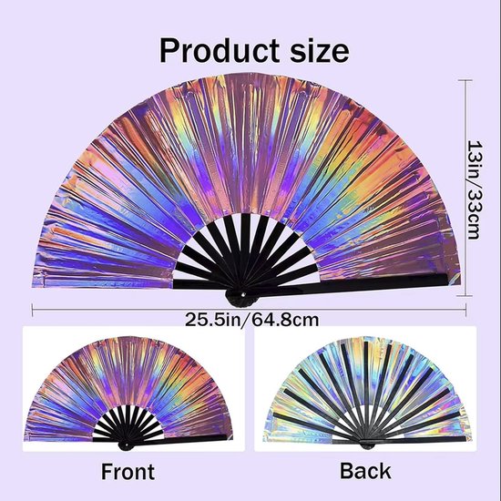 Holografische Handwaaier – xxl Rave Waaier voor Mannen en Vrouwen ...
