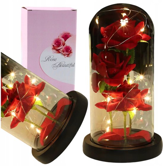 Eeuwige Rode Roos Lamp met LED - Romantische Decoratie | bol
