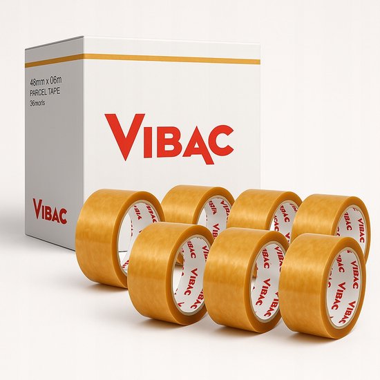 Vibac Pakkingstape 48mm x 60m - Transparant, Rubberlijm | bol