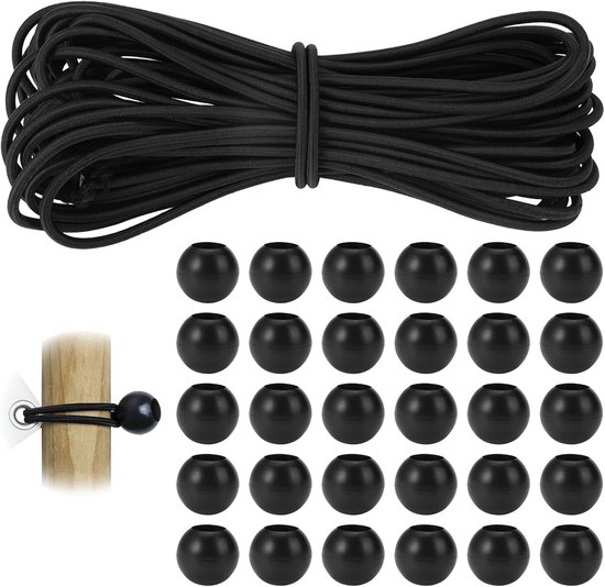 Elastisch Spanningskoord met Ballen - 4mm x 10 Meter - Voor Dekzeilen ...