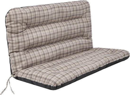 Extra Dik Tuinkussen Beige Geruit voor Schommelbank & Tuinbank 180 cm ...