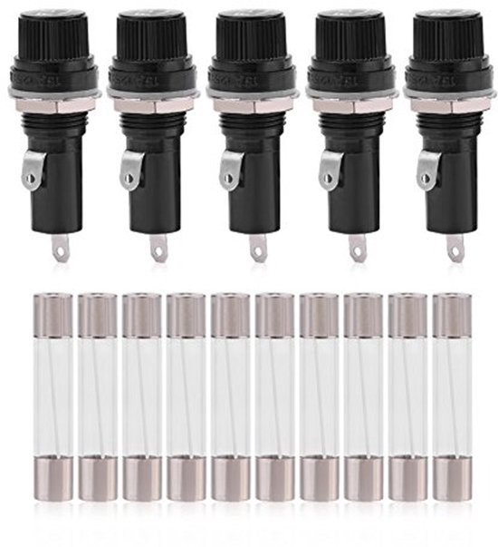 Fuse Holder, Pack of 5 Panel Mounted Electric Fuse Holder with Screw ...