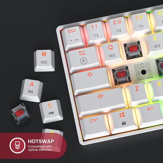 Compact Mechanisch Gaming-toetsenbord met RGB Verlichting en ...