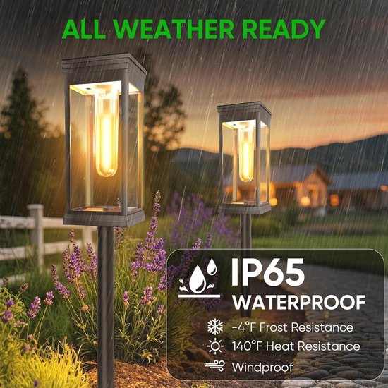 Zonnelampen voor buiten - 2 stuks, IP65 waterdicht, super helder, 1000 ...