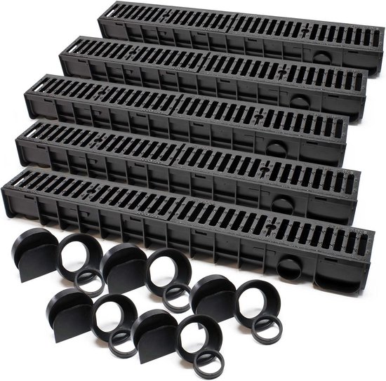 Drain trough 5x1m cover grate 12.5t cast iron line trough drainage ...