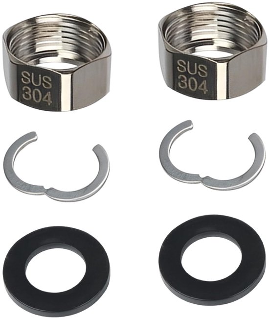 2pcs Connection Set Stainless Steel Corrugated Pipe Screw Connection ...