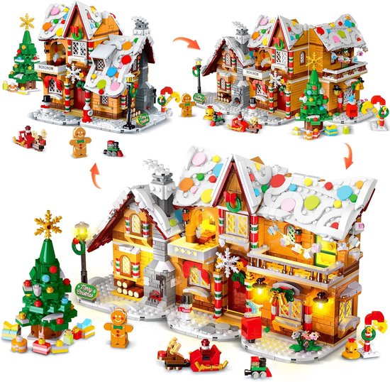 Kerst Peperkoek Kasteel Dorp Bouwset Met Licht – 3-In-1 (1421 Stuks) | bol