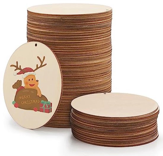 Houten schijven 10 cm - 50 stuks voor knutselen en DIY | bol