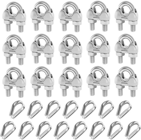 15pcs Kabelclips 5mm Set - RVS M5 Draad - Kabelklem - Stalen ...