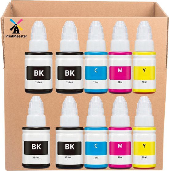Huismerk Universele Navulinkt Multipack - 10 Flessen (4x Zwart + 2x C/M ...