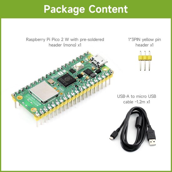 Microcontroller Board met RP2350 Chip, Dual-Core en WiFi Ondersteuning ...