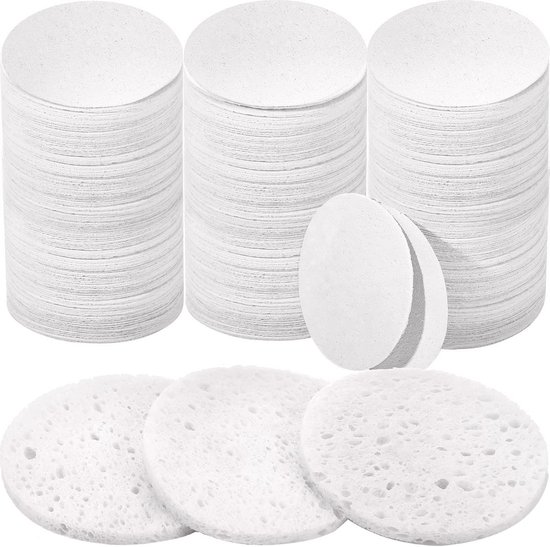 300 stuks gecomprimeerde gezichtssponsjes - natuurlijke houtpulp voor ...