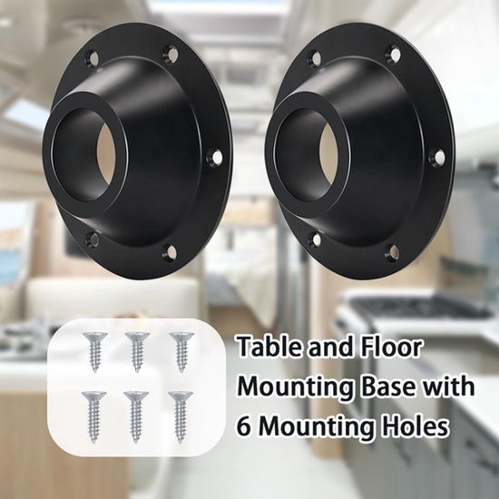 2 Pcs Camper Table Mounts Table and Floor Mounting Base with 6 Holes ...