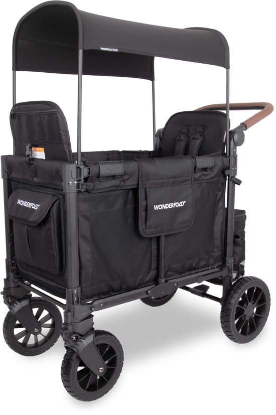 WonderFold W2 Luxe Pro kinderwagen voor 2 – opvouwbaar, zwart | bol