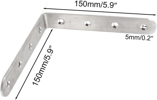 Allecta - Metalen 90 graden hoekbeugel 150 mm x 150 mm voor meubelframe ...