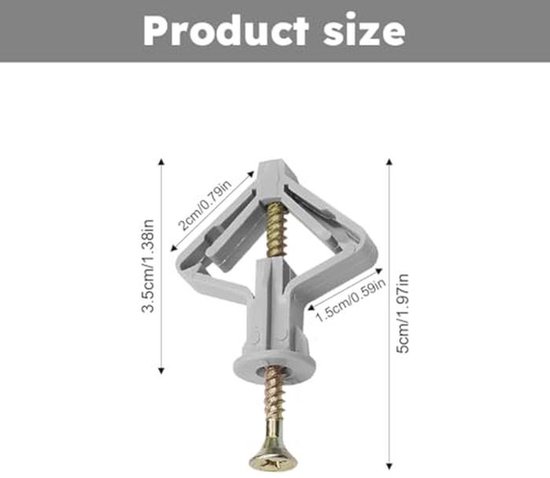 Holle Pluggen Set met Schroeven voor Gipsplaten - 50 Stuks | bol