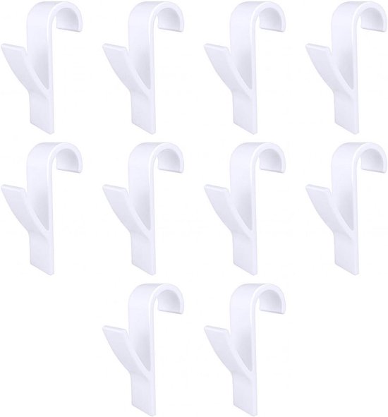 Allecta - 10 stuks witte plastic handdoekhaken voor keuken en badkamer ...