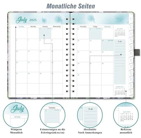 Weekkalender 2025 2026 A5-planner met stickers en penlus | bol