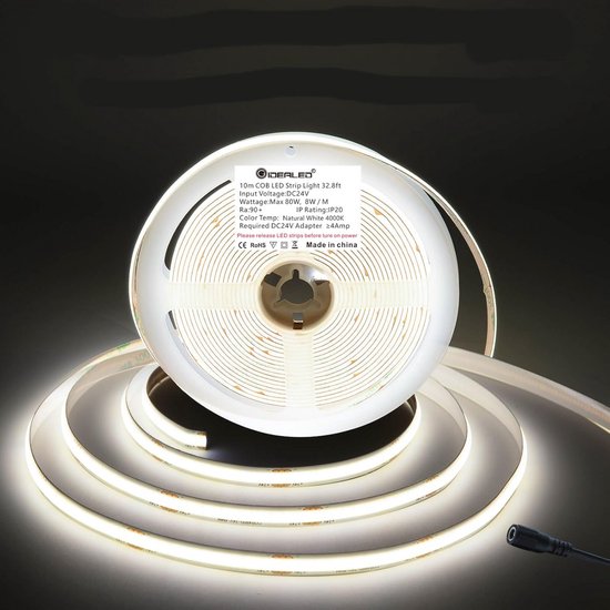 LED Strip 10 m/Roll, DC24 V, 4000 K, Natural White, Dimmable, Flexible ...