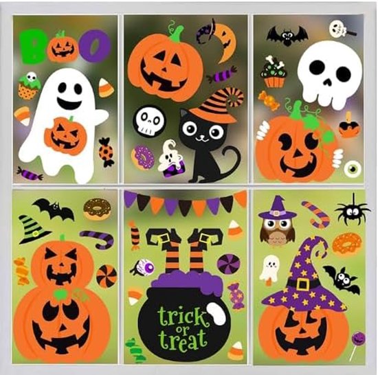 Halloween raamdecoraties - een grote hoeveelheid creepy sfeer ...