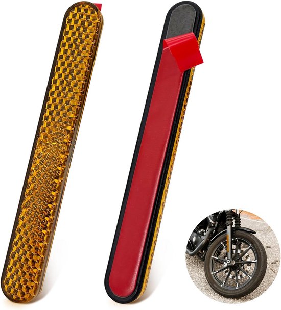 Zelfklevende Gele Reflectoren voor Fiets en Motorfiets - 2 Stuks ...