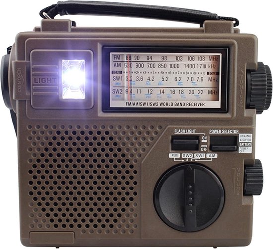 Digitale Radio Ontvanger met Noodverlichting en Handmatige Hand Crank | bol