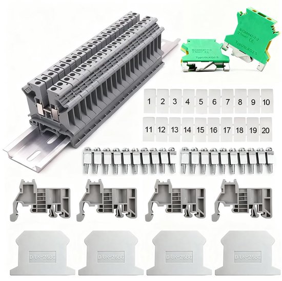 Row Clamps DIN Rail - Din Rail Terminals - UK 2.5 Through Terminal ...