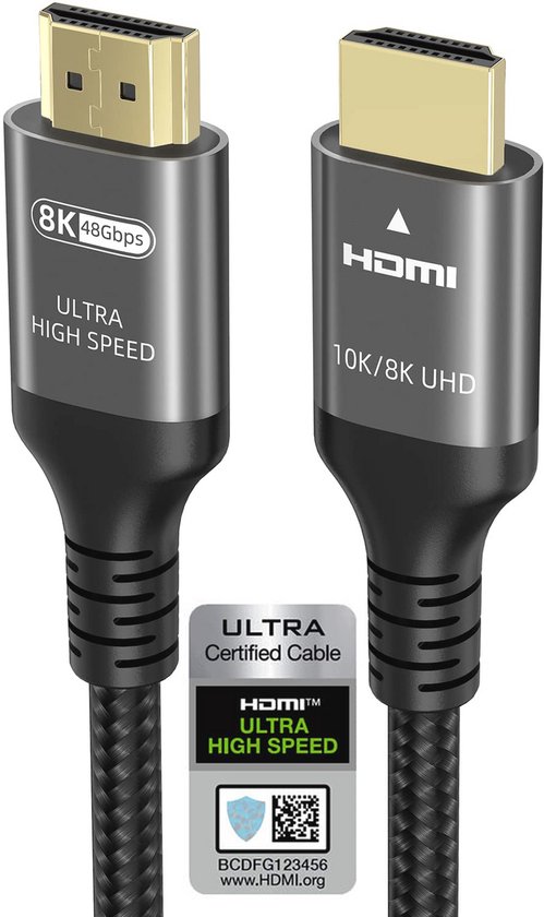 HDMI Kabel 48Gbps 1M - Ultra High Speed HDMI 2.1 Kabel voor 4K 8K ...