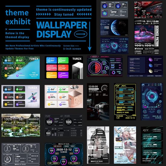 5 Inch Computer Temperature Monitor - Dynamisch Thema Ondersteund | bol