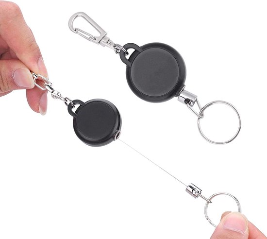 Retractable Key Chain - 60cm Stainless Steel Wire - Stretchable Anti ...