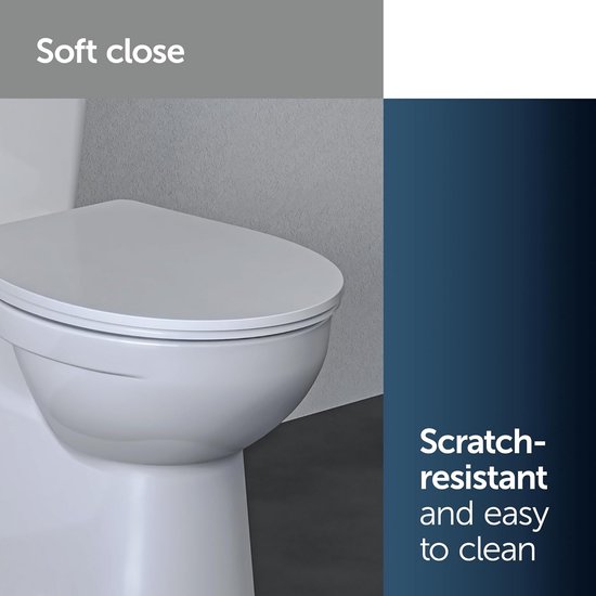 Universele ovale toiletbril met soft-close functie - Wit | bol