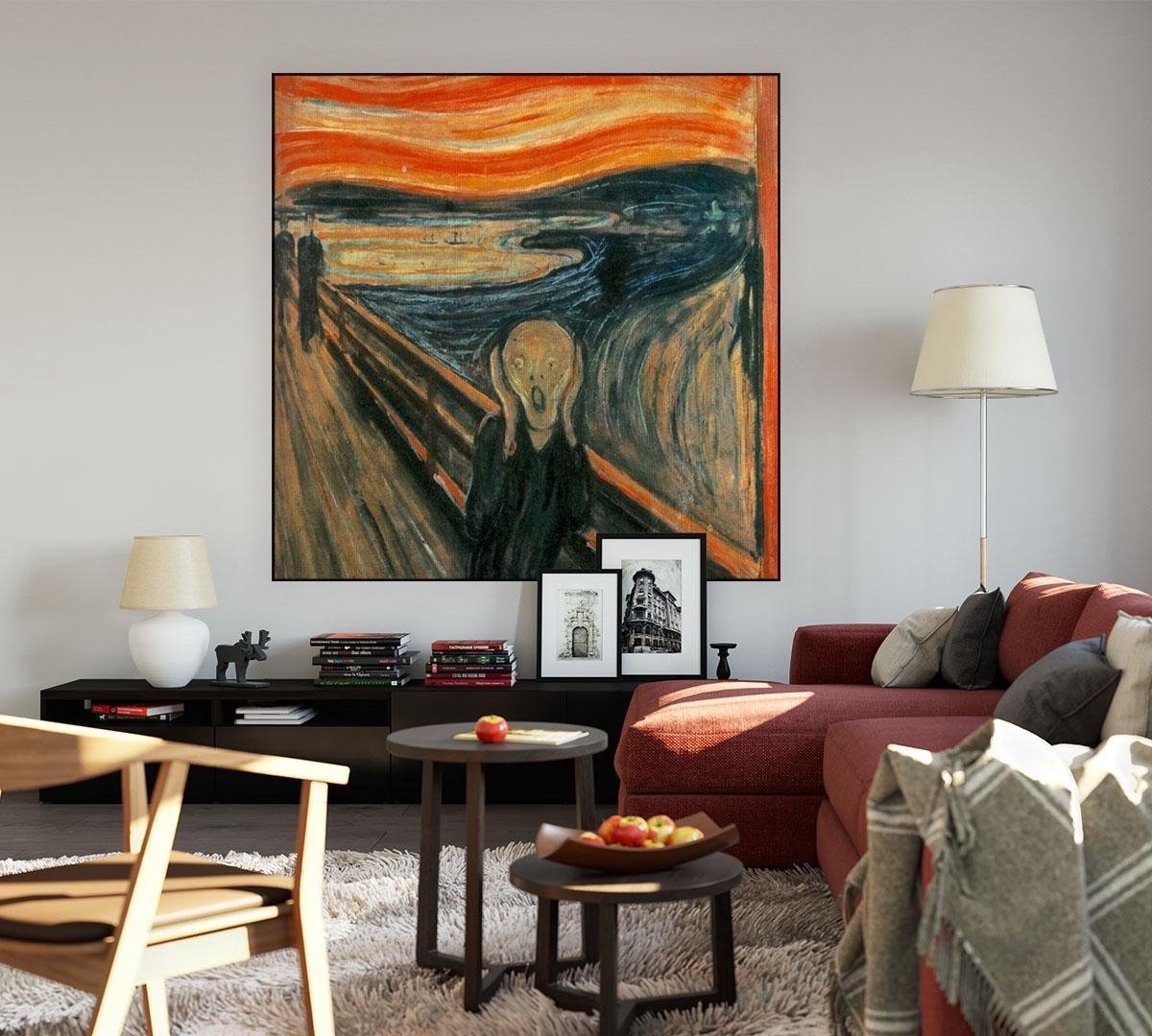 De Schreeuw, Edvard Munch - Foto op Akoestisch paneel - 100 x 100 cm ...