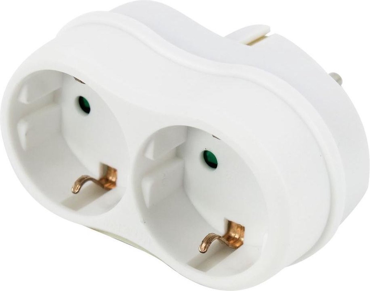 verloopstekker 2xrandaarde horizontaal-horizontaal | bol.com